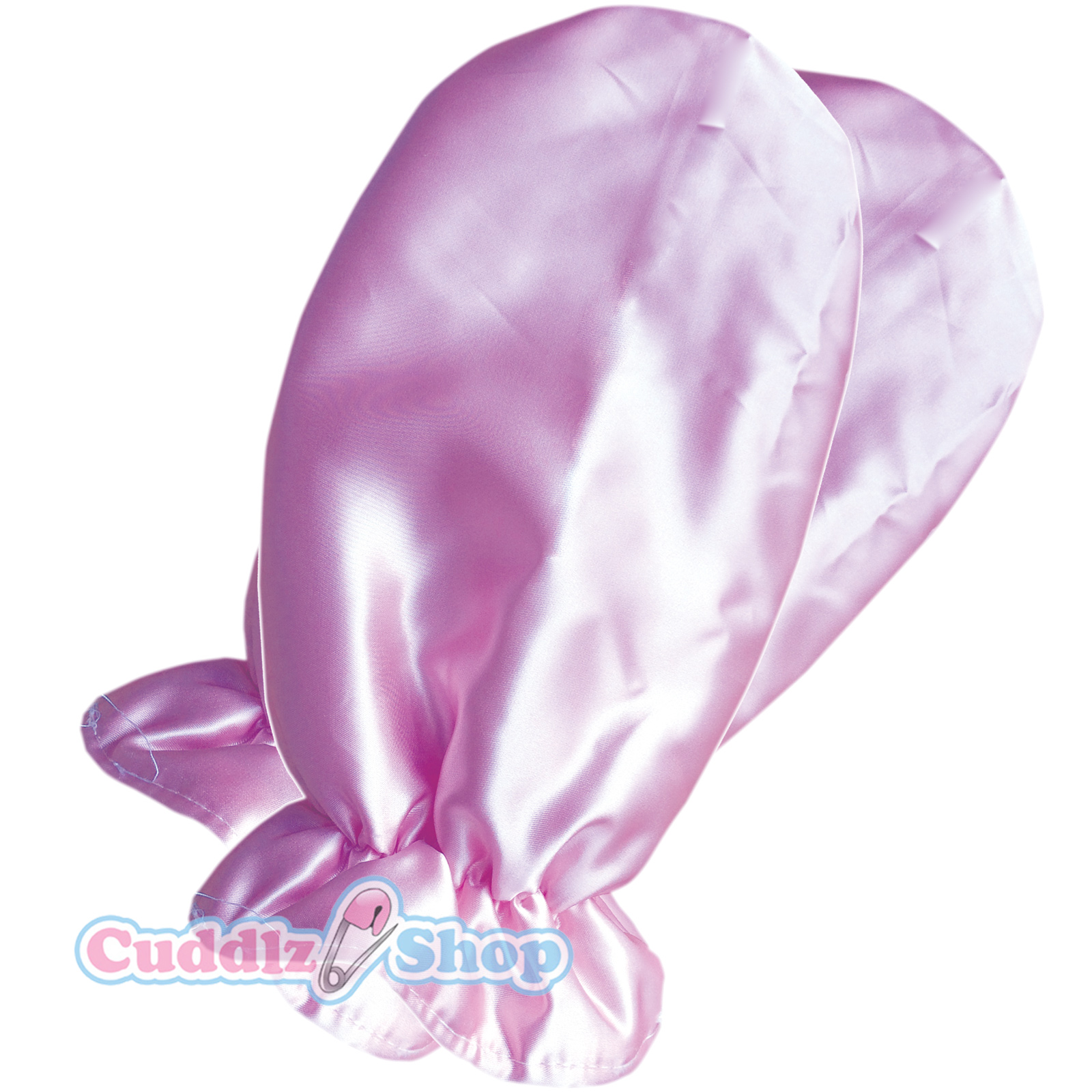 Cuddlz Pink Silky Satin And Cotton Padded Adult Sized Mittens ...
