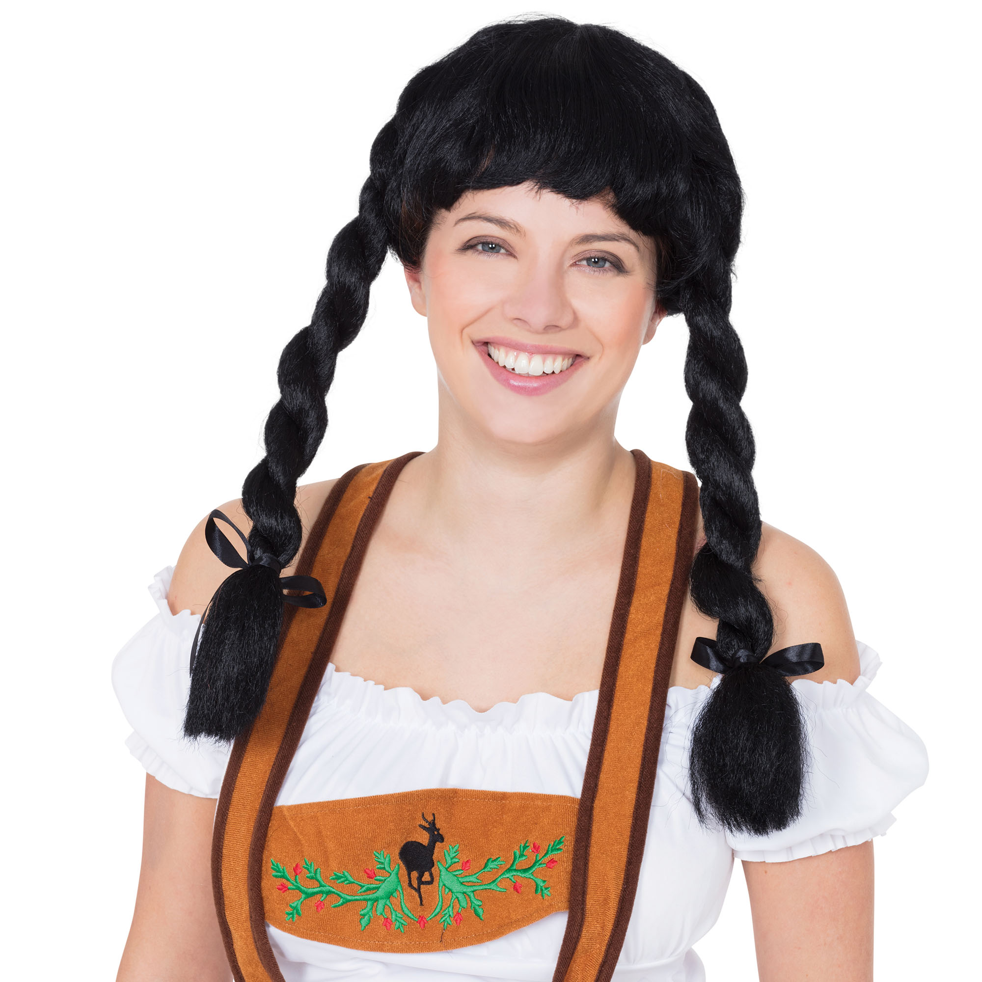 Adult Fraulein Pigtail Wig - Fancy Dress Costume Fun Girl Fun Womens ...