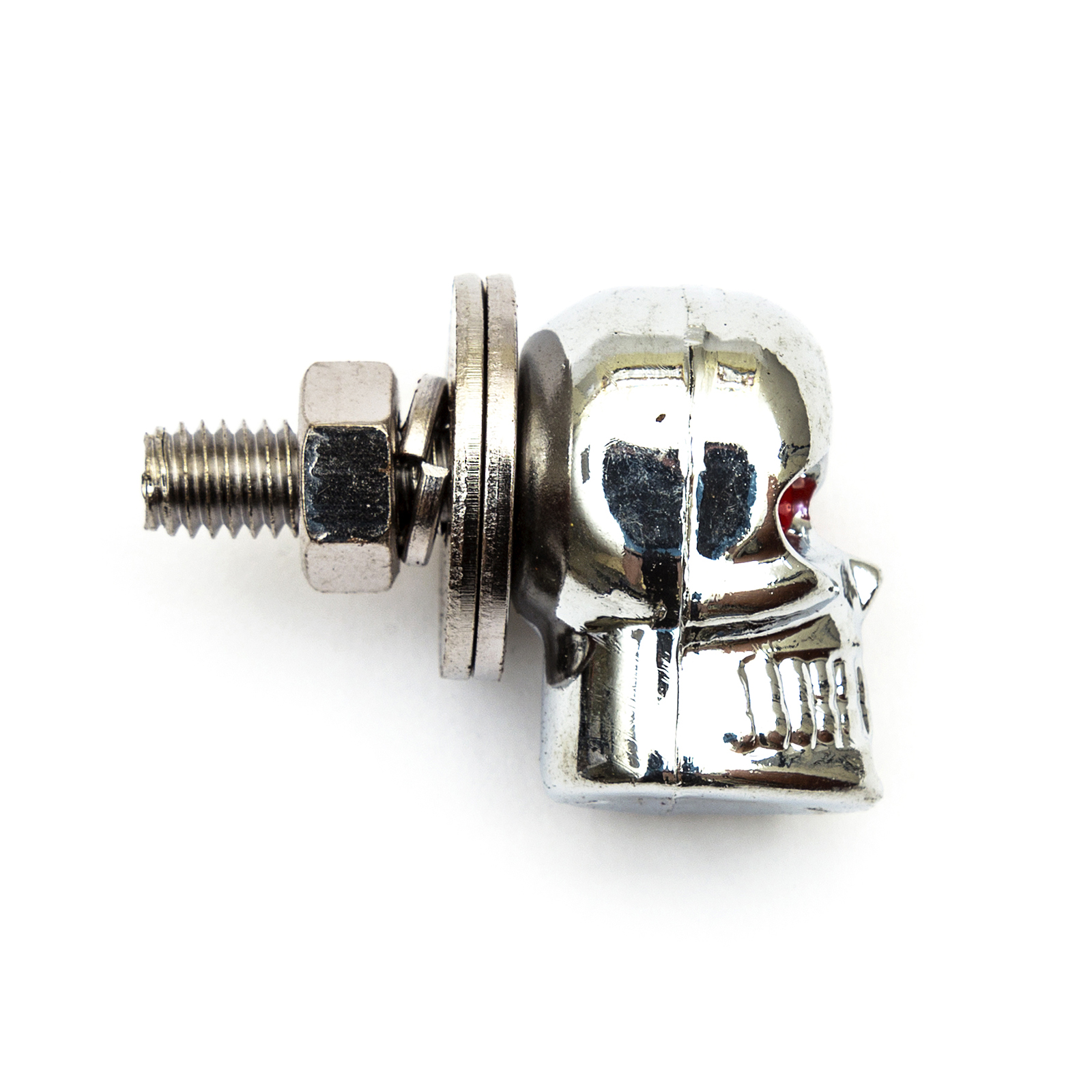 Motorcycle Bike Plastic Chrome Skull License Plate Bolt On Screw On ...