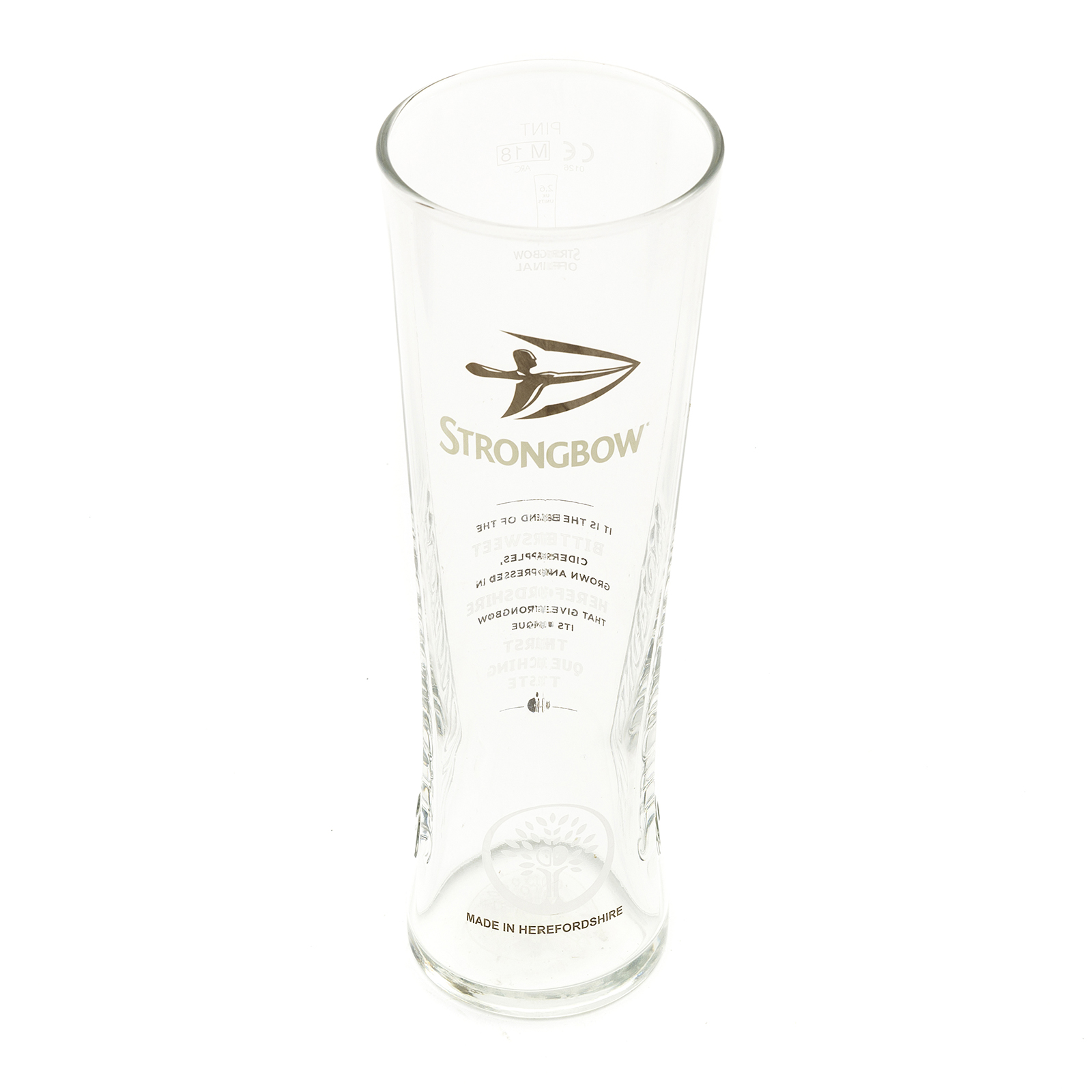 Official Strongbow Original Cider Tall Pint Glass Embossed New Home Bar ...