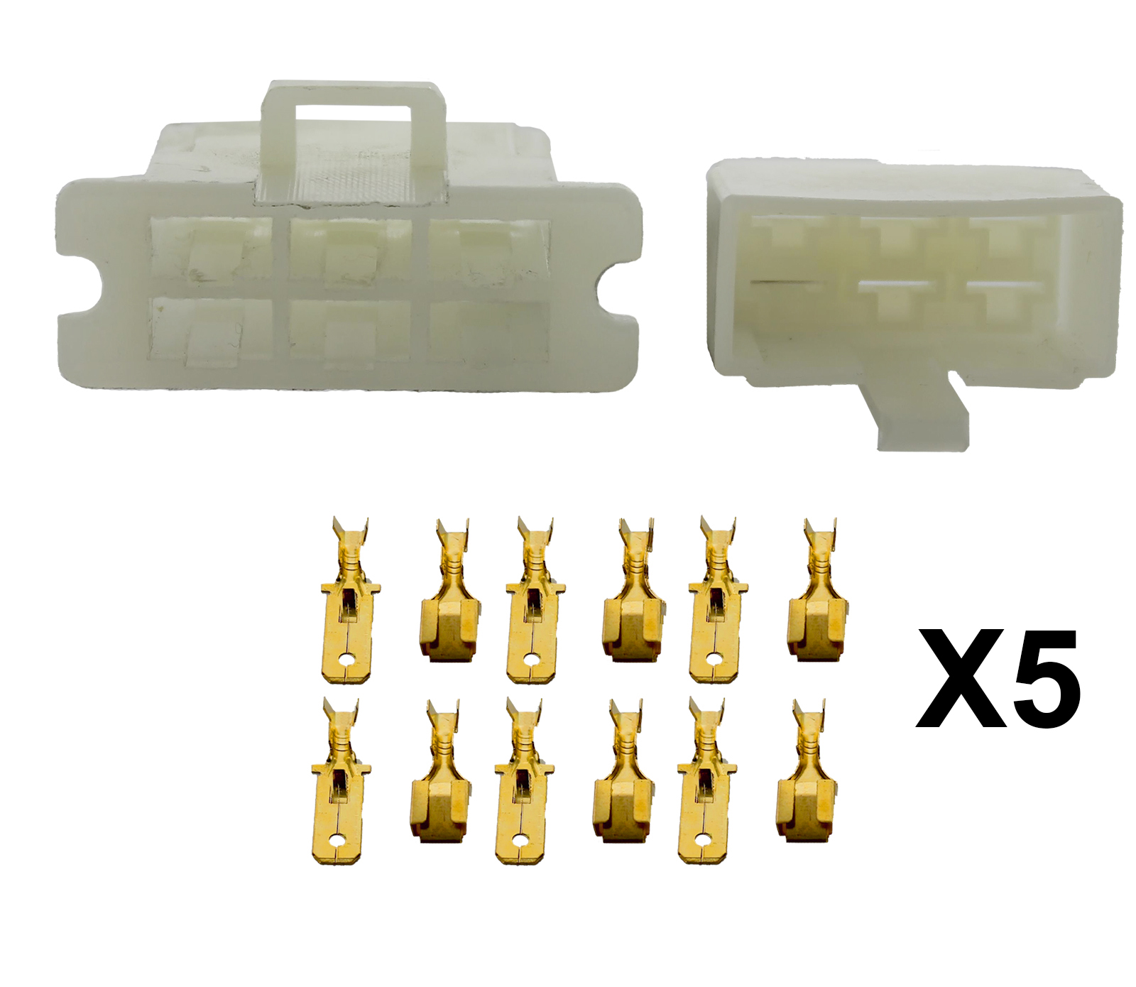 5 x 6 Pin Wiring Loom Connector Plug PitBike Bicycle E Scooter 12v 24v ...