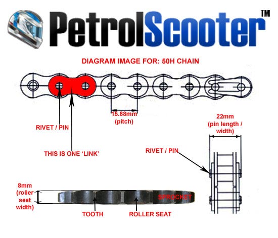 Drive Chain Motorcycle Heavy Duty Gold Steel 50H / 530 Motorcycles ...