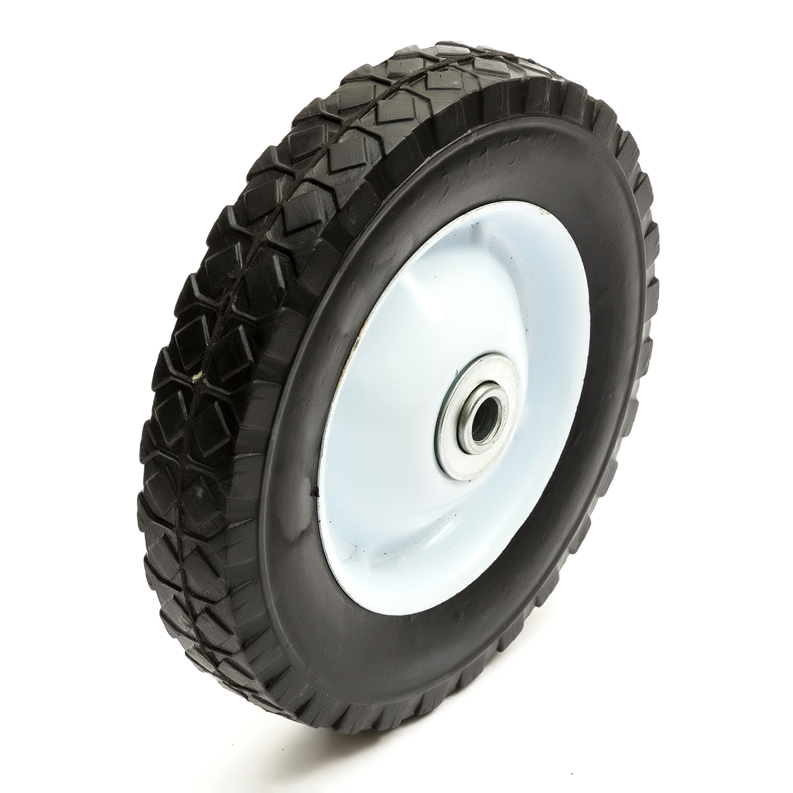 8 x 1.5 Inch Lawnmower Steel Wheel & Solid PU Tyre 8" Diamond Tread ...