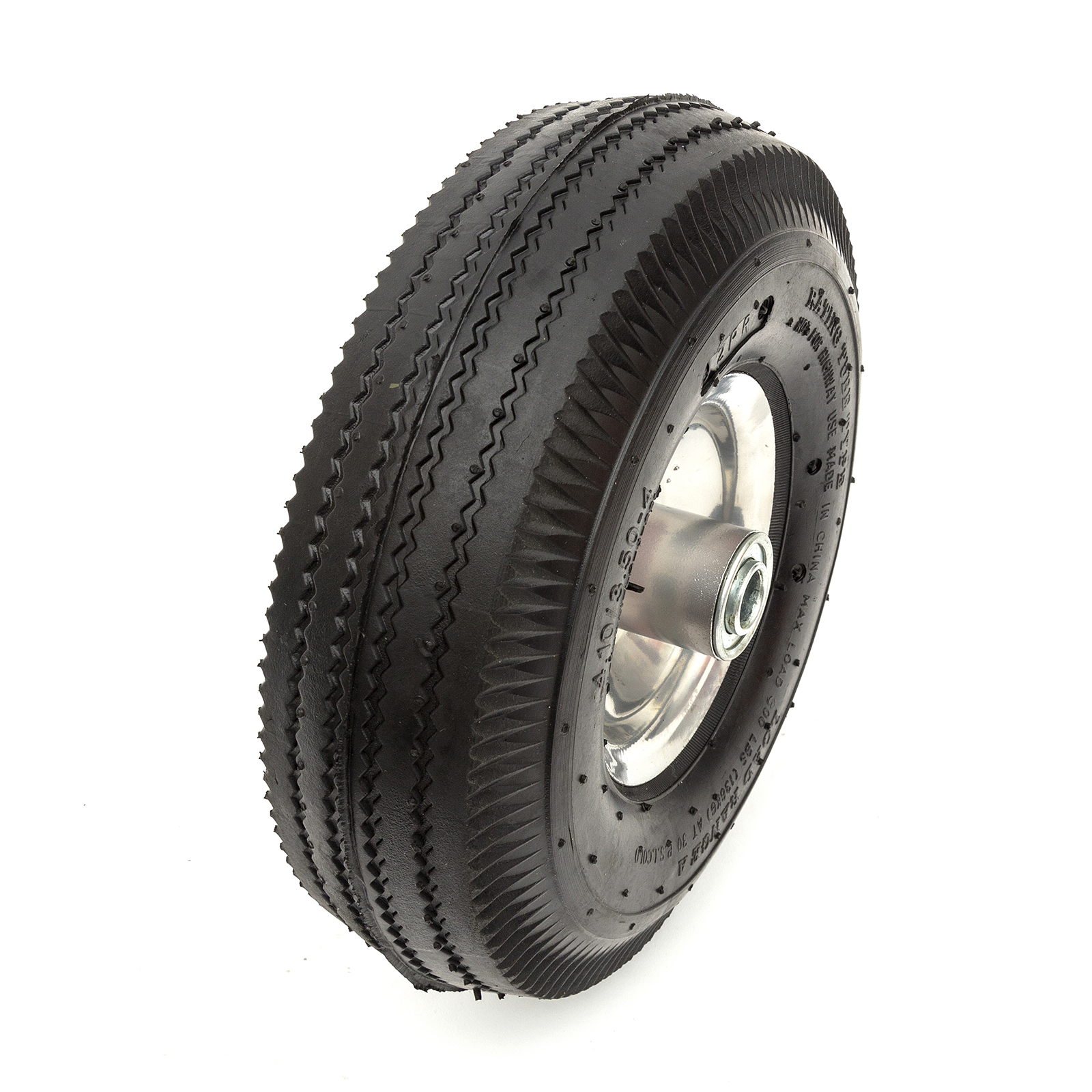 Metal Wheel & Pneumatic Tyre 10" 4.10/3.50-4 Line Tread Garden Trolley ...