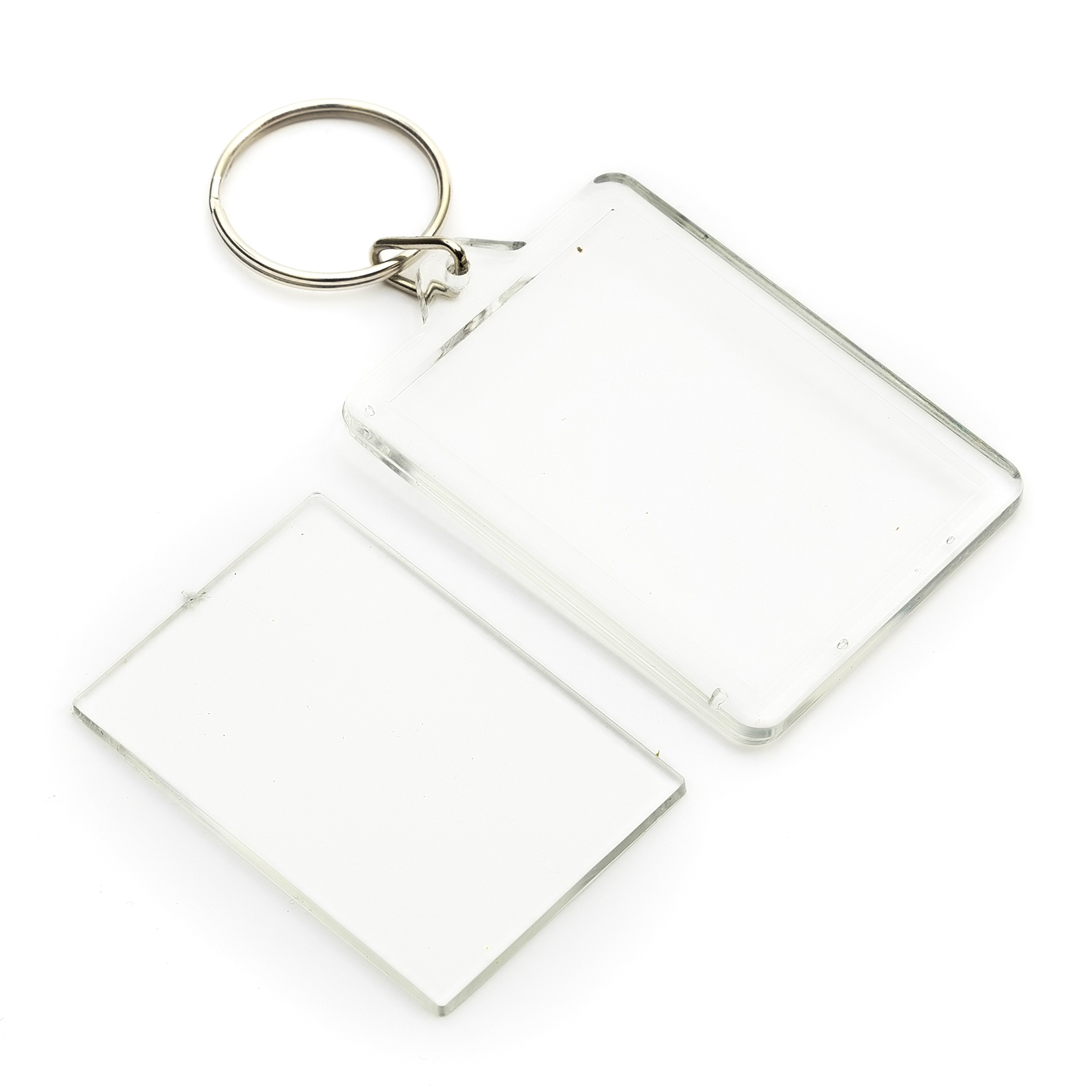 50x35mm / 35x24mm Key Ring Fob Insert Clear Blank Acrylic Plastic Photo ...