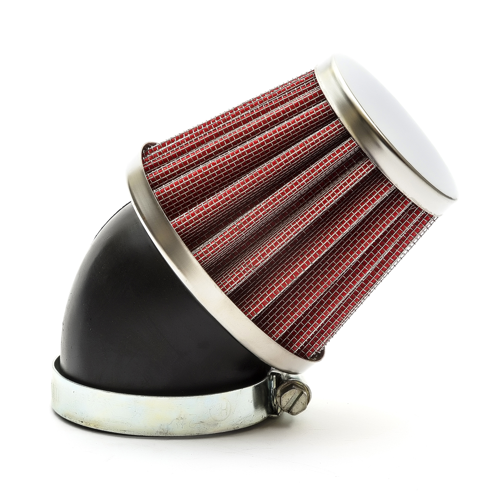 48mm Pitbike Air Filter Red Performance High flow Mushroom Style Bent ...