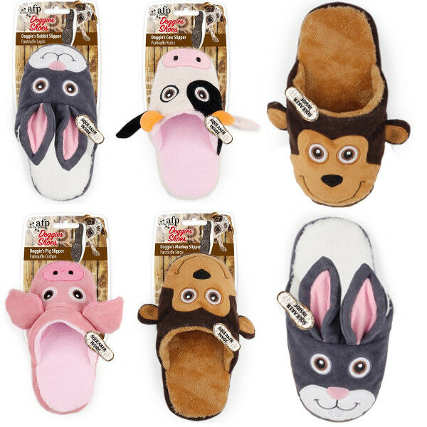 All For Paws Dog Toys Doggie Slipper Soft Plush Shoe Squeaky Fetch ...
