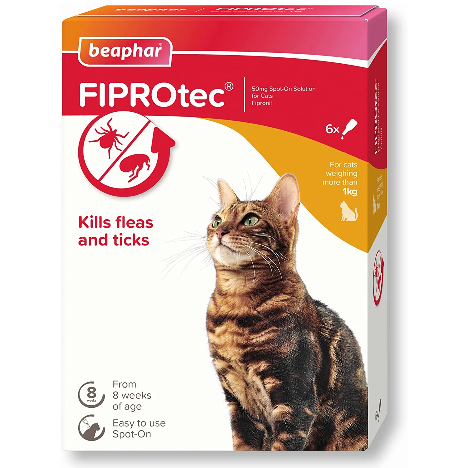 Cat Flea Treatment BEAPHAR FIPROTEC Spot On Flea / Tick Solution Cats ...
