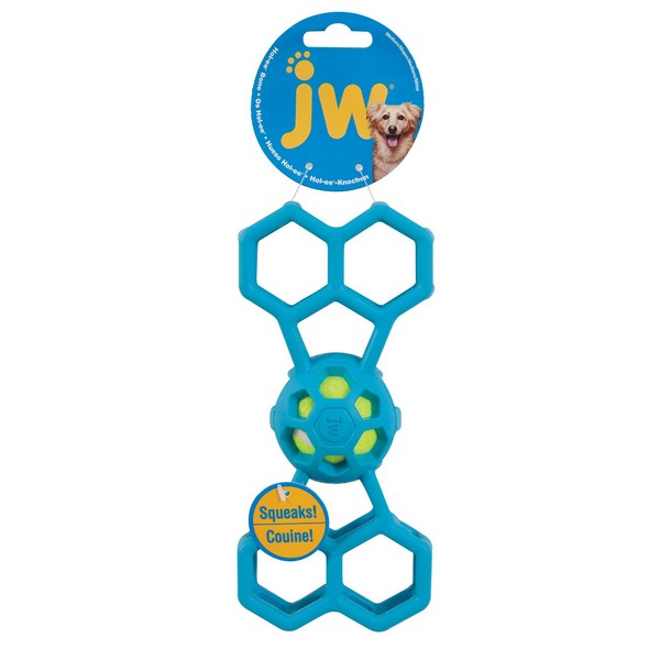 JW Pet Hol-ee Roller Dog Puppy Ball Football Egg Bone Squeaker Rubber ...
