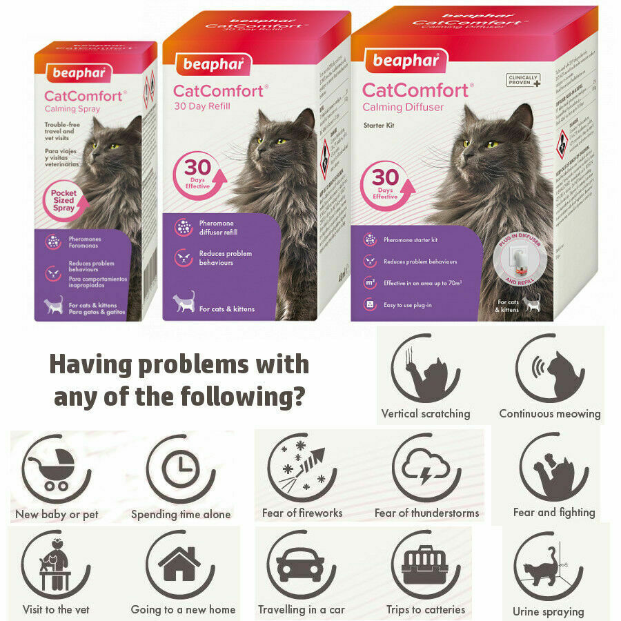 Beaphar CatComfort Calming Diffuser Plug in Pheromone Release + Refill ...