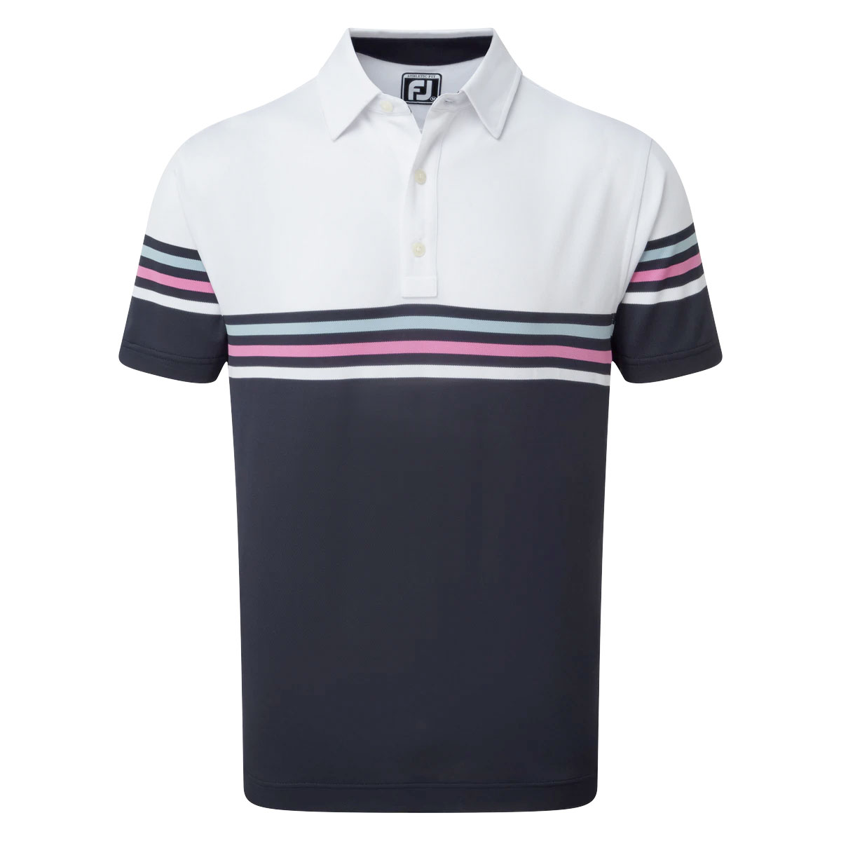 FootJoy Stretch Pique Colour Block Mens Golf Polo Shirt | Scratch72