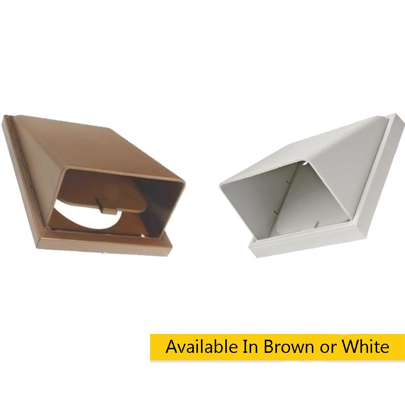 4" / 100mm 4 Cowled Vent Extractor Ventilation Grille in Brown & White ...