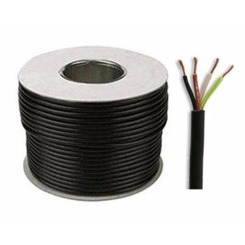 Black 1.5mm 4 Core Round Wire Flexible Mains Power Light Cable 3184Y ...
