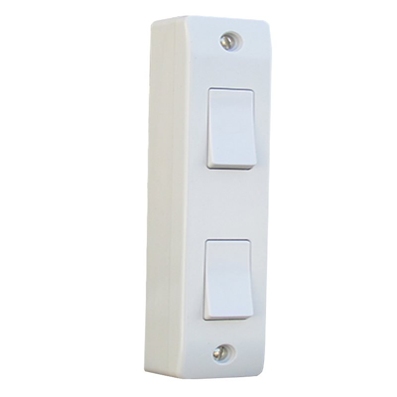 Sline 2 Gang 10A 2 Way Architrave Switch & Pattress Box in White ...