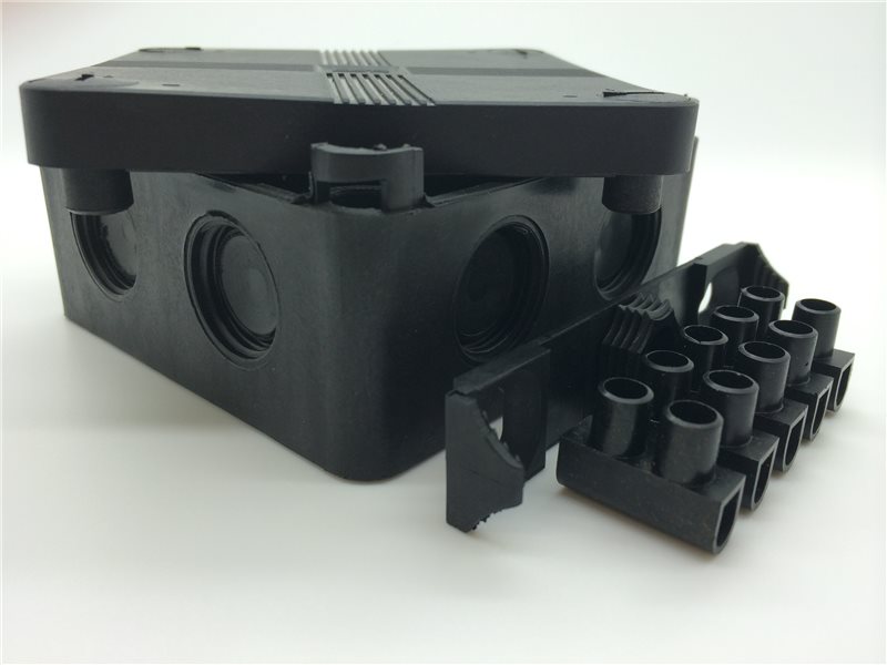 IP66 JUNCTION BOX Black Combination Connection Box 90x90x56mm Outdoor ...