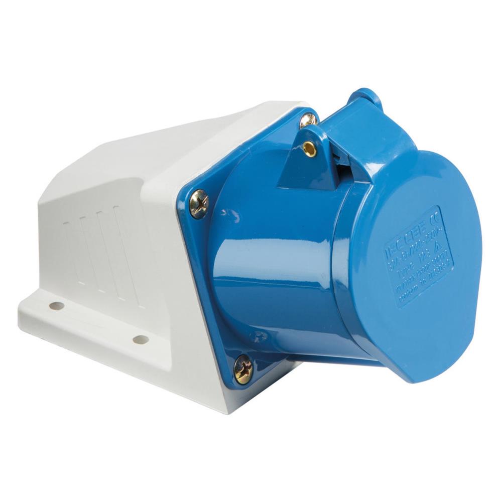 16 Amp Surface Socket 240V 2P+E IP44 Industrial Connector, Caravan ...