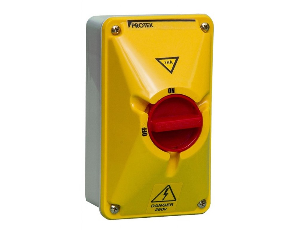 Protek 16A Rotary Isolator Switch 4 Pole IP65 Outdoor Weatherproof ...