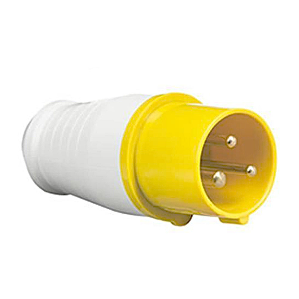 16A 110V Yellow Plug Industrial Site Male 2P+E, IP44 Weatherproof ...