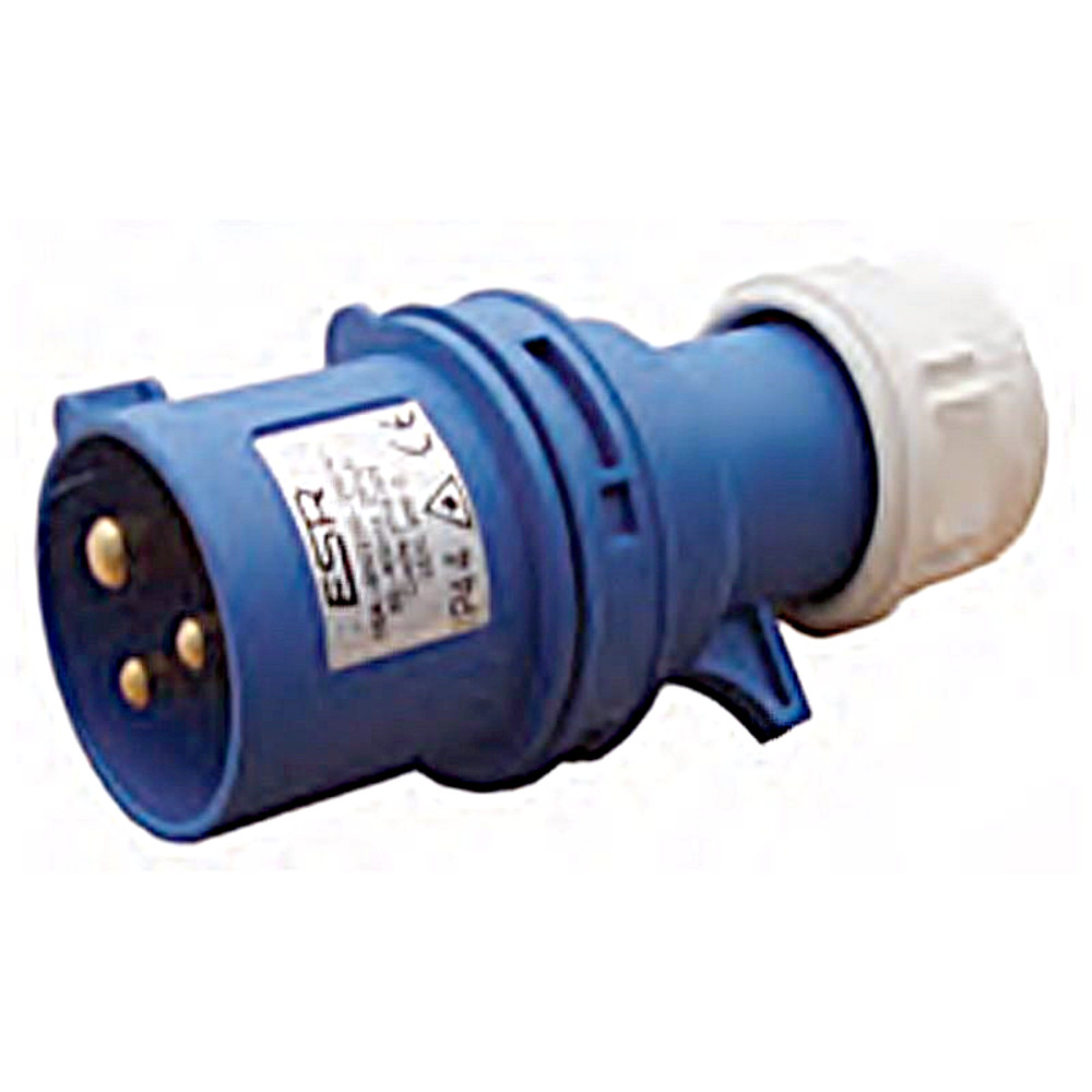 32A 230V Blue Male 3Pin Industrial Fast Fit Caravan Plug IP44 Ingress ...