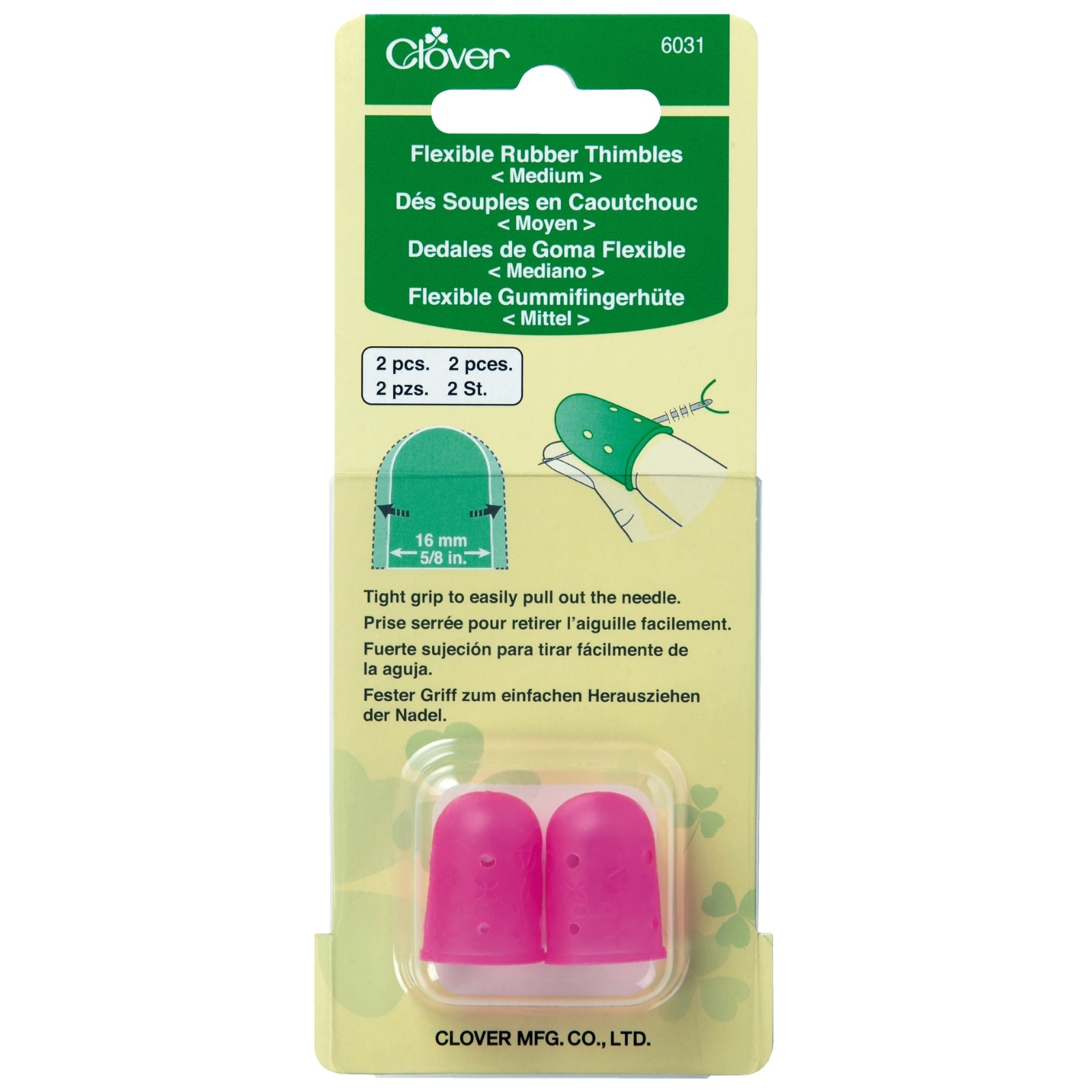 Clover Premium Leather Thimbles - Metal - Protect & Grip - Open Sided ...