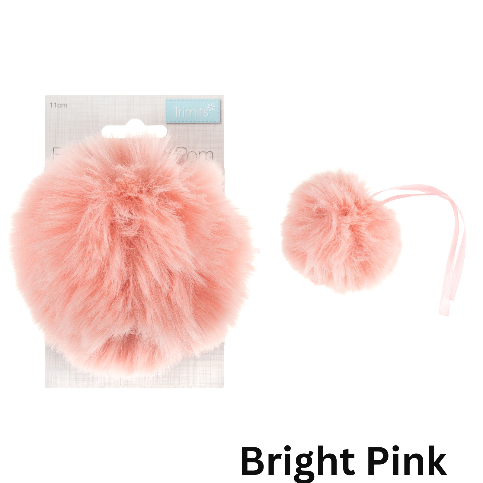 Trimits Pom Pom Faux Fur 11cm Diameter Range of Colours Fuzzy Crafts ...