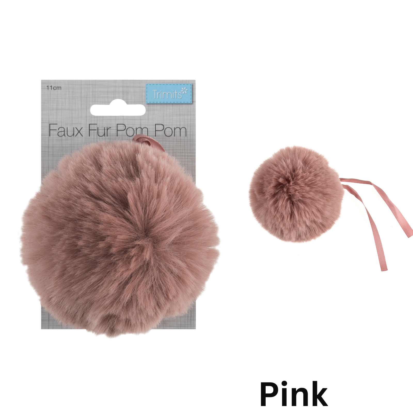 Trimits Pom Pom Faux Fur 11cm Diameter Range of Colours Fuzzy Crafts ...