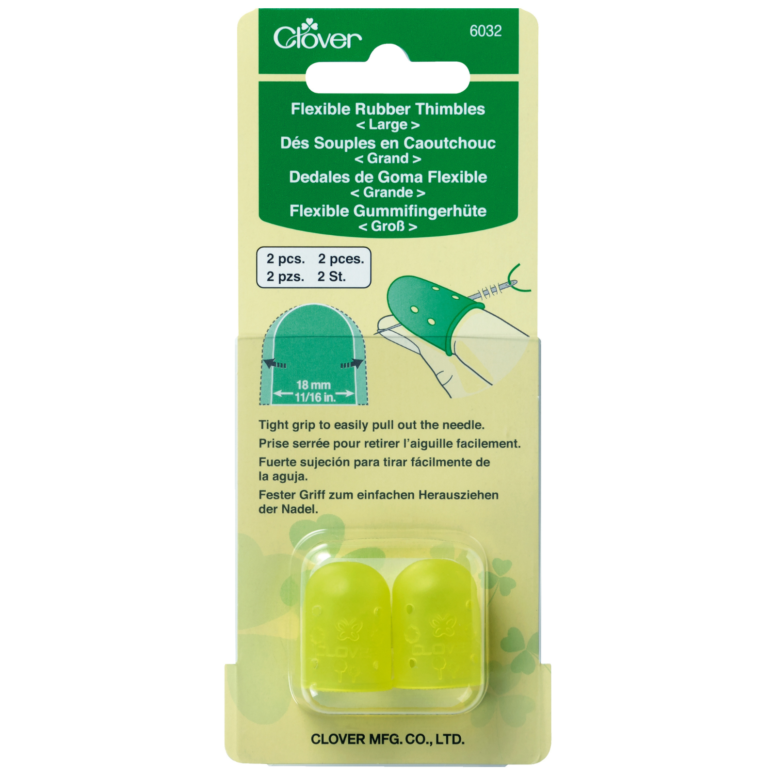 Clover Premium Leather Thimbles - Metal - Protect & Grip - Open Sided ...
