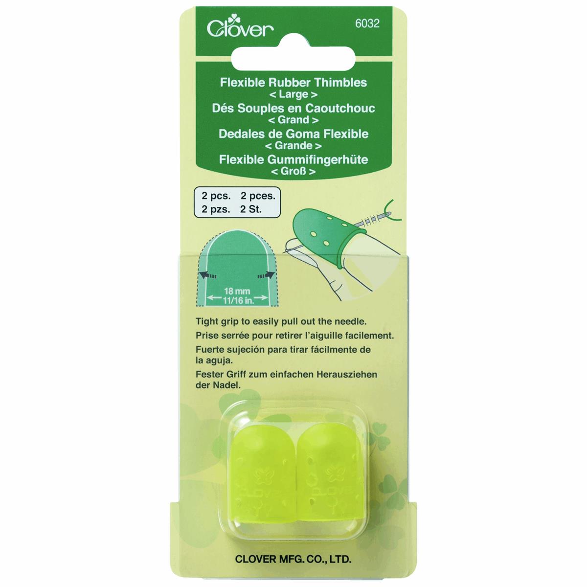 Clover Premium Leather Thimbles - Metal - Protect & Grip - Open Sided ...