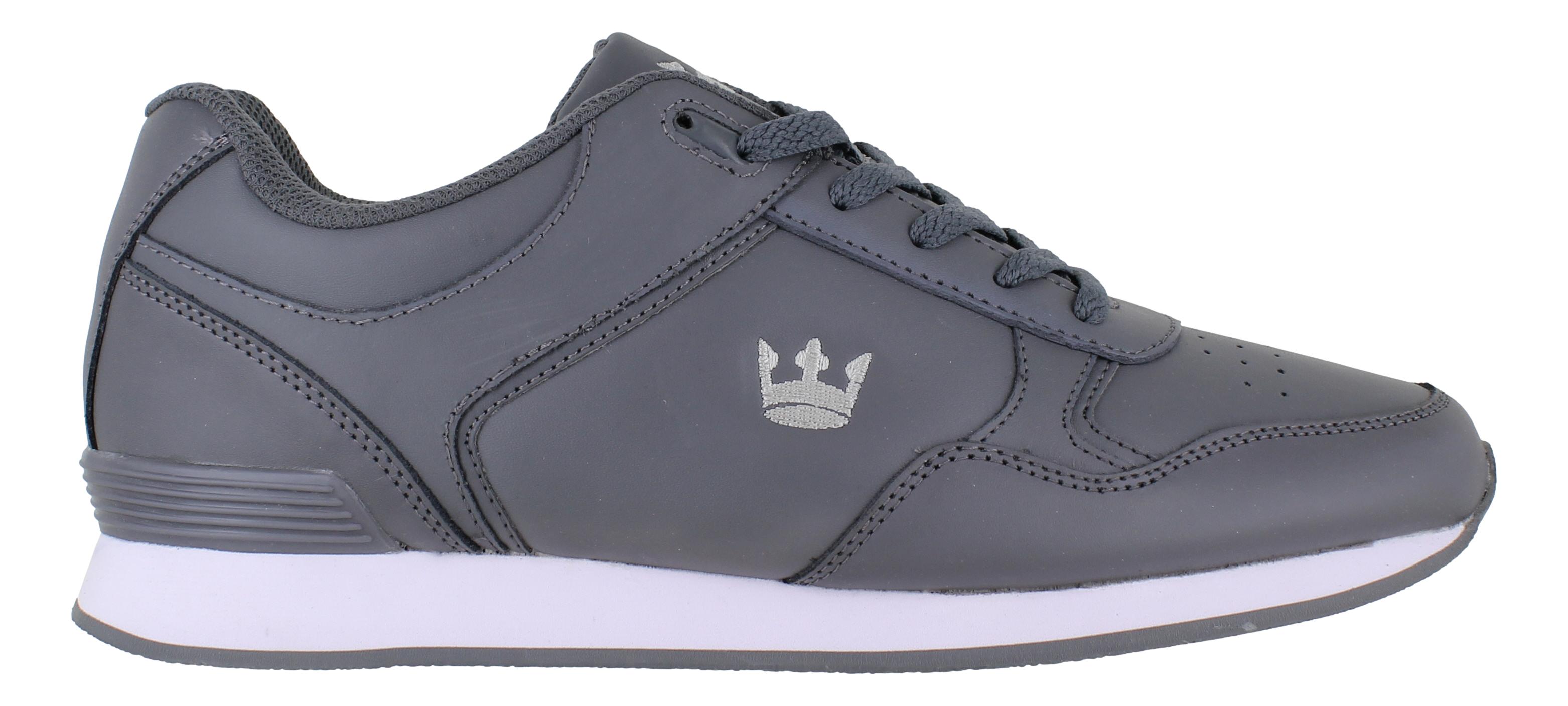 Mens Womens Crown King Leather Lace/Touch Fasten Bowls Shoes Sizes 4 to ...