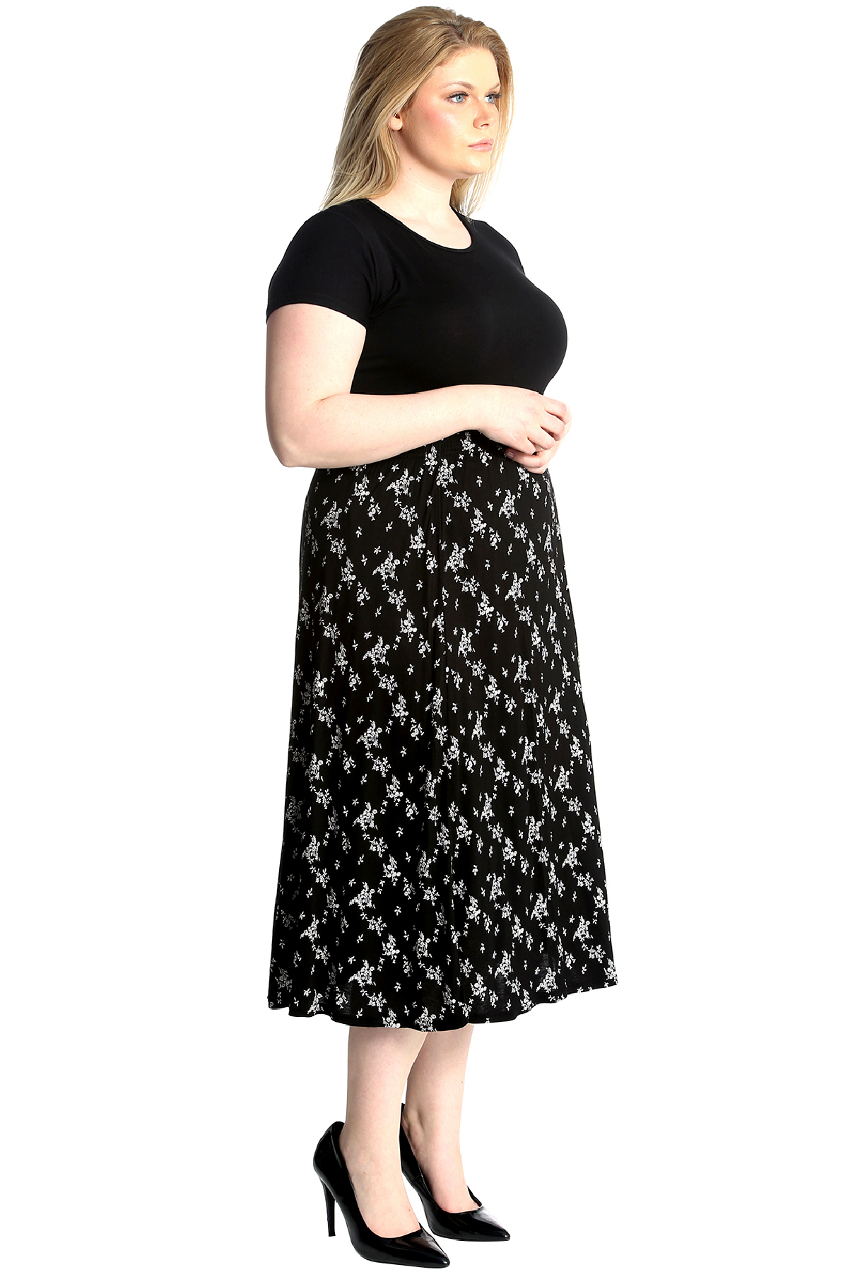 New Ladies Skirt Womens A Line Maxi Style Plus Size Long Elasticated Nouvelle Ebay