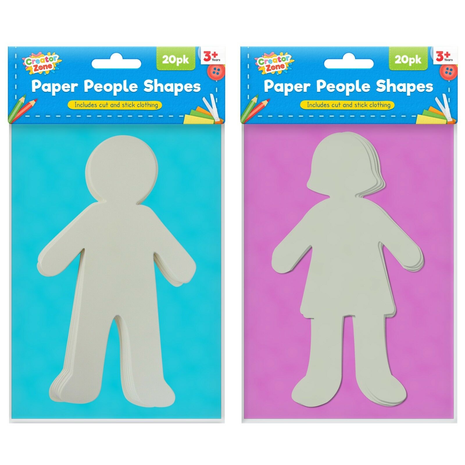 40 Paper People Cut Outs for Kids Arts and Crafts 20 Boy 20 Girl Cut ...