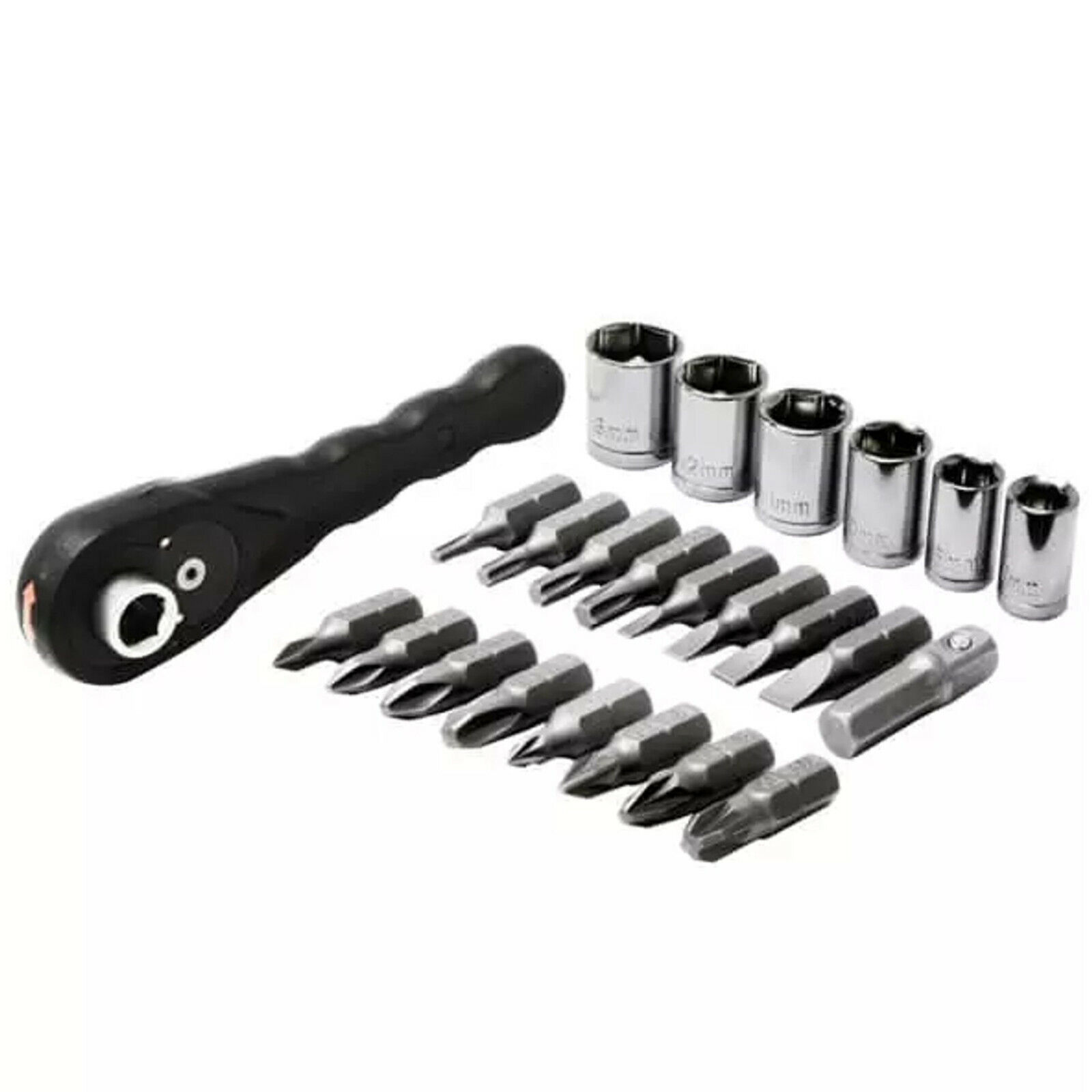 Rolson Genuine Rolson 24 Piece Ratchet Tool & Screwdriver Bit Set 1/4 ...