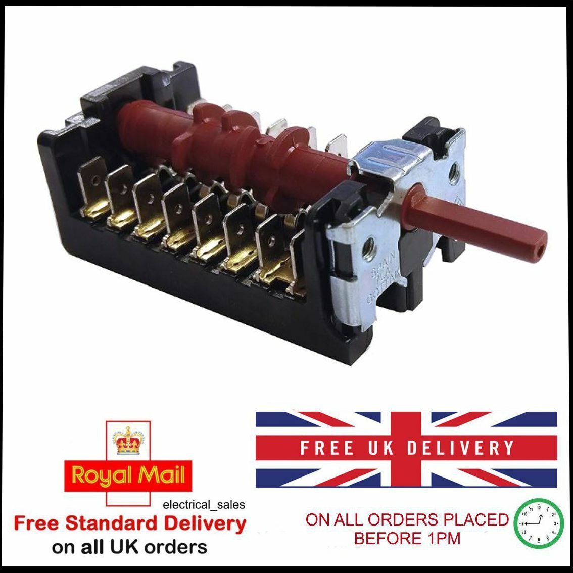 Unbranded FITS LAMONA OVEN COOKER SELECTOR SWITCH 6 POSITION MULTIFUNCTION COMMUTATOR - 118-BO-0227C