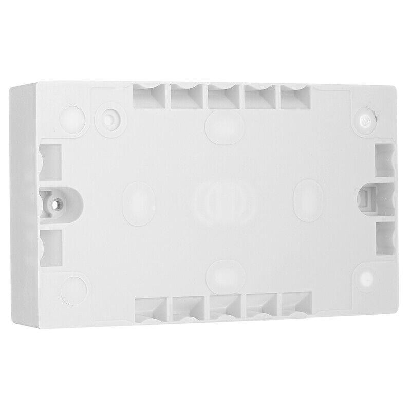 Unbranded 25mm Double Pattress Back Box White Plastic Mains Box 2 Gang ...