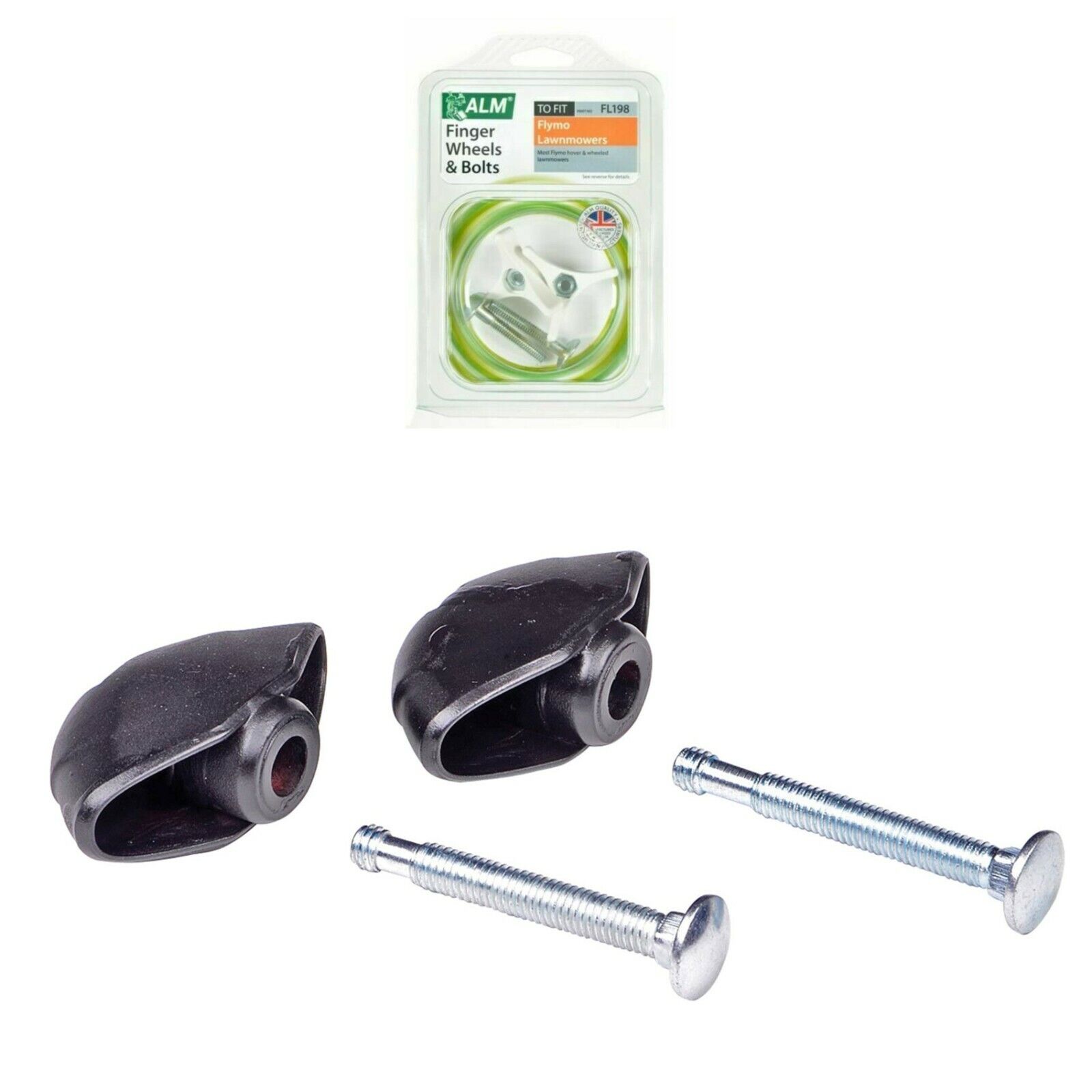 ALM FITS Flymo Finger Wheels And Bolts Hover Upper Lawnmower Handle Alm ...