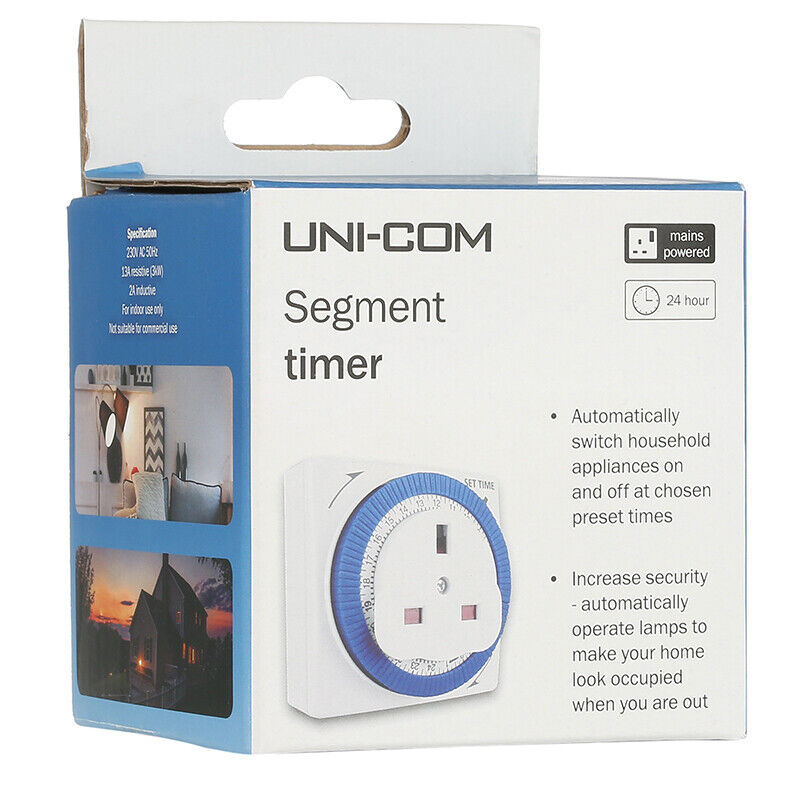 Unbranded Automatic Mains Timer Socket Switch 15min Segments Up To 24 ...