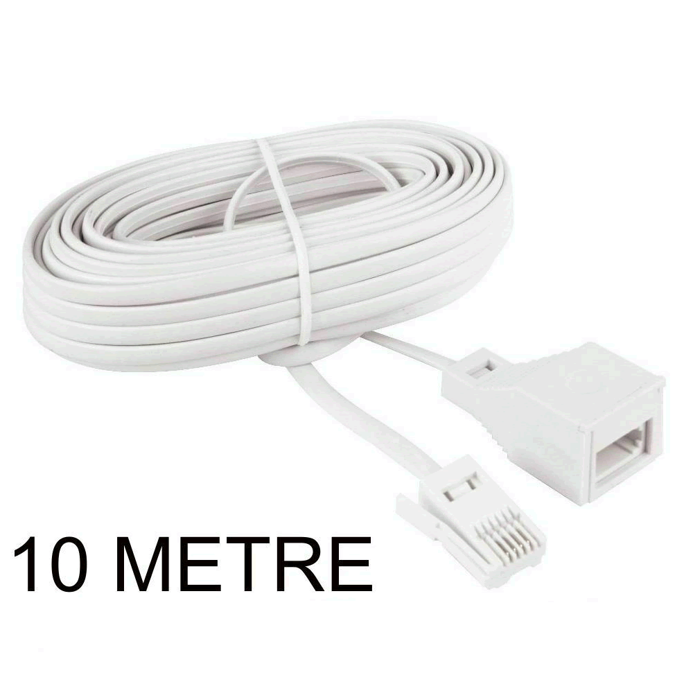 Unbranded Telephone Extension Lead Cable Rj11 Bt Plug To Socket 5 10 15 ...