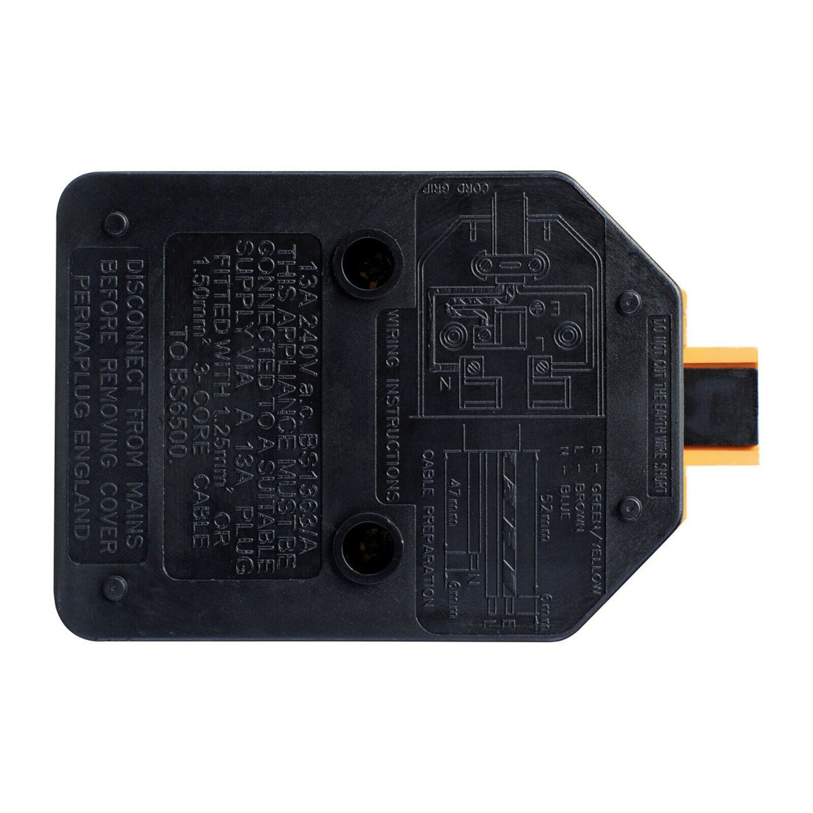 Unbranded 1 Gang Trailing Socket 3 Pin Orange 13 Amp Rubber Extension ...