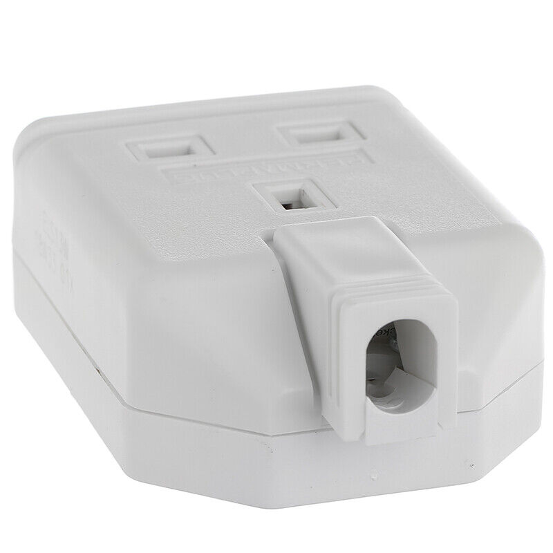 Unbranded 1 Gang Trailing Socket 3 Pin White 13 Amp Perma Rubber ...