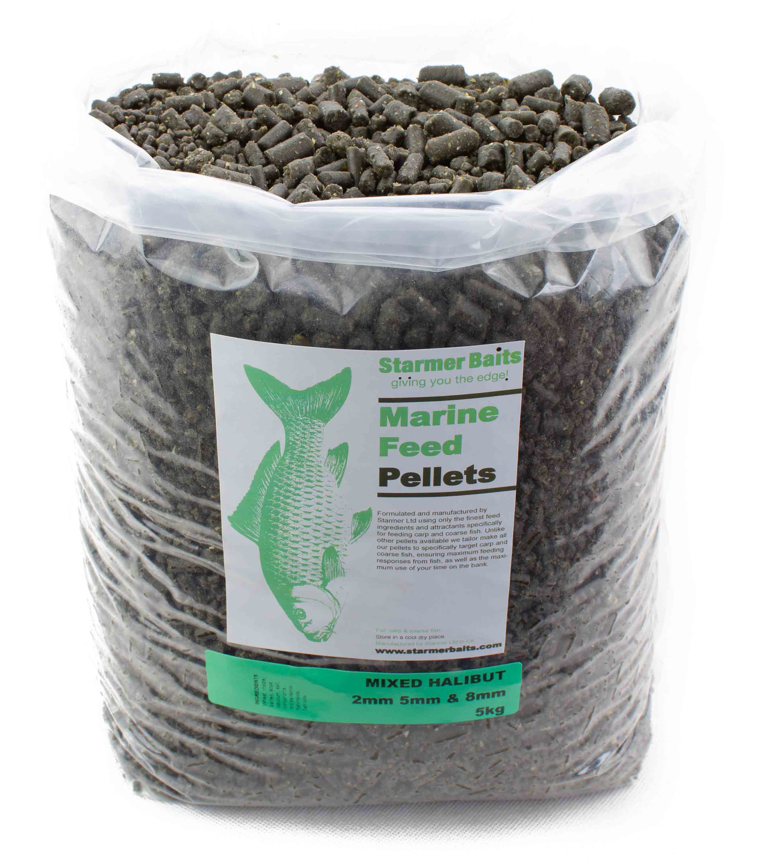 2mm 5mm & 8mm Mixed halibut marine pellets for carp & coarse fishing ...