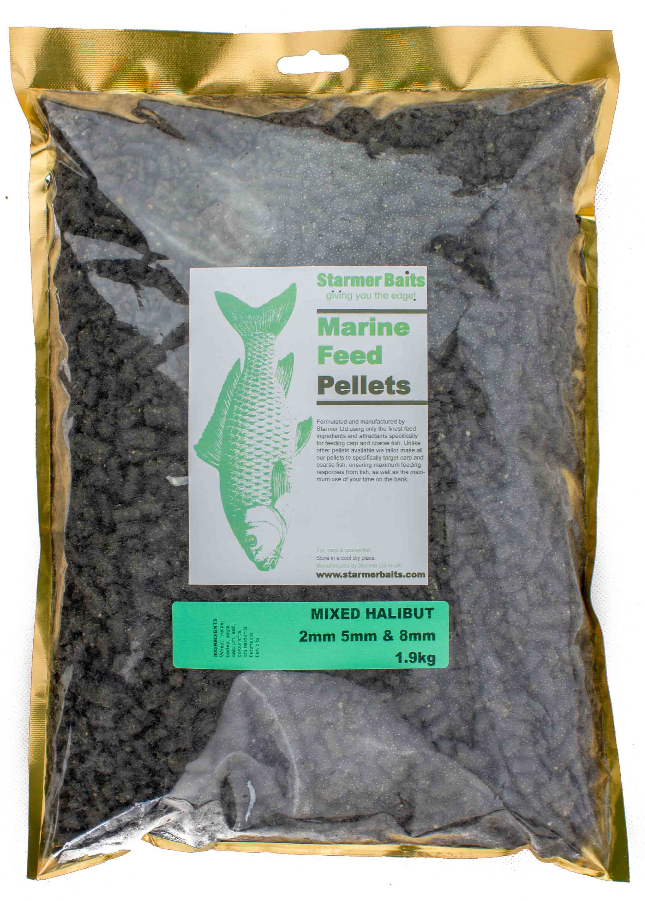 2mm 5mm & 8mm Mixed halibut marine pellets for carp & coarse fishing ...