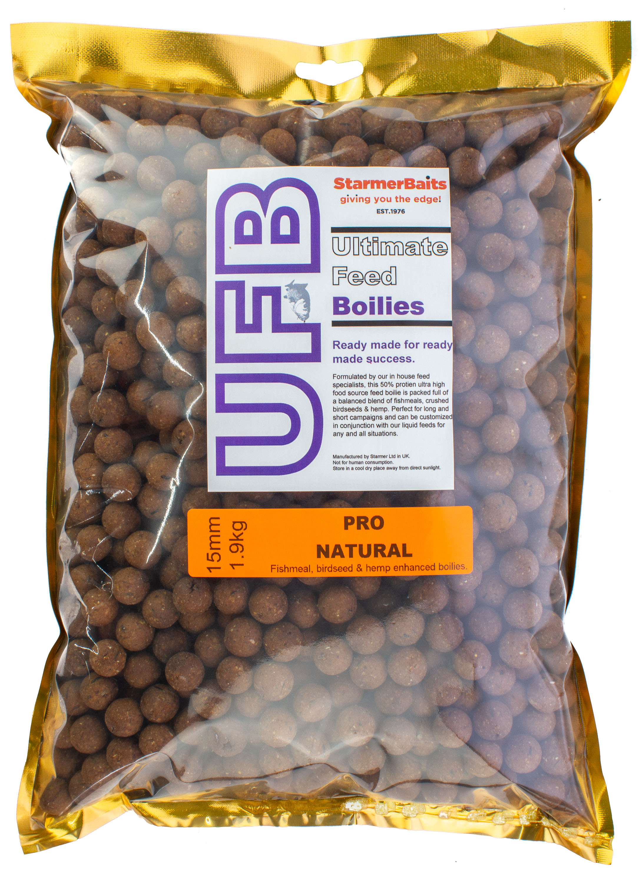 Pro natural high protein UFB boilies for carp coarse fishing all season ...
