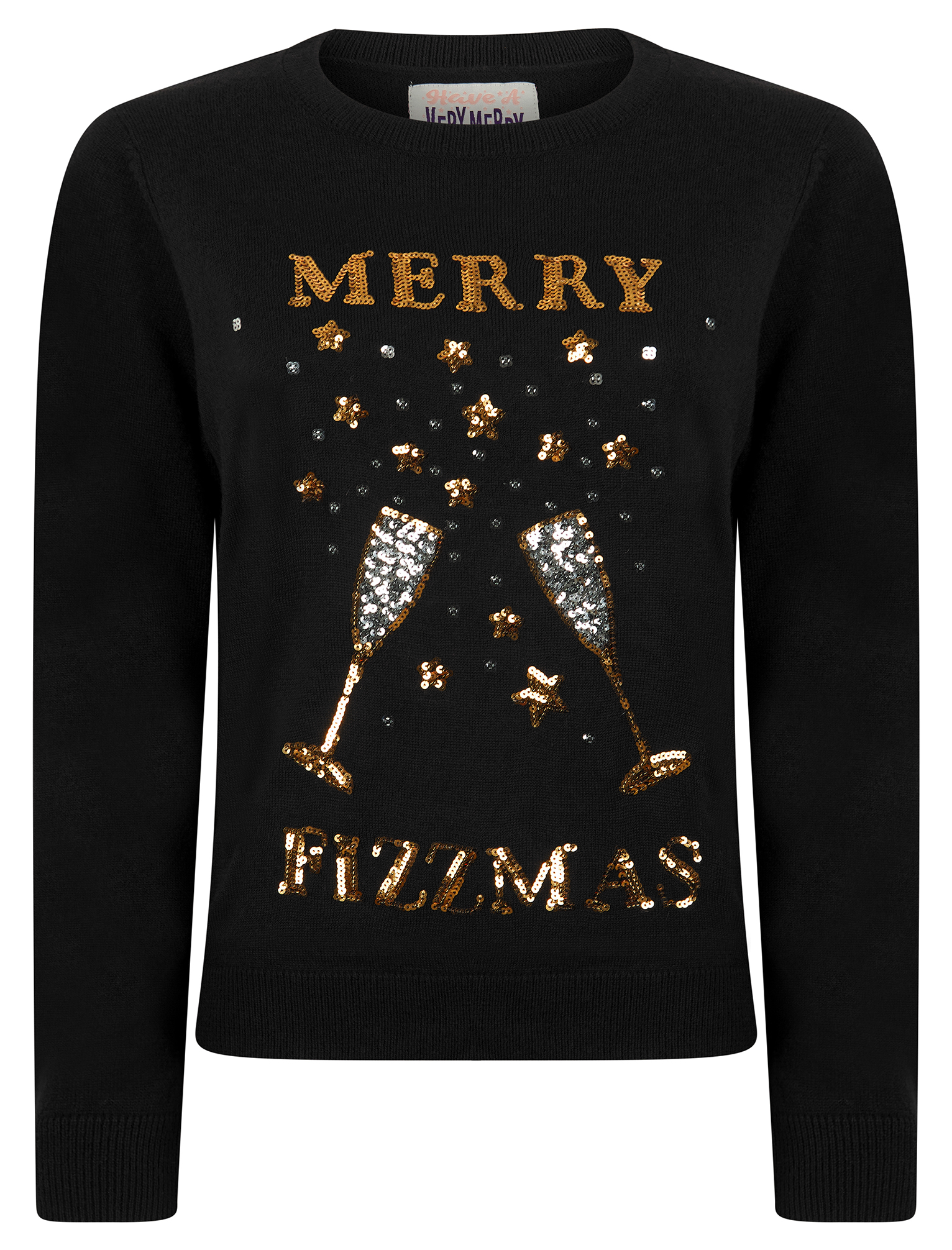 Women's Christmas Jumper Sequinned Novelty Knitted Xmas Sweater Top Gin ...