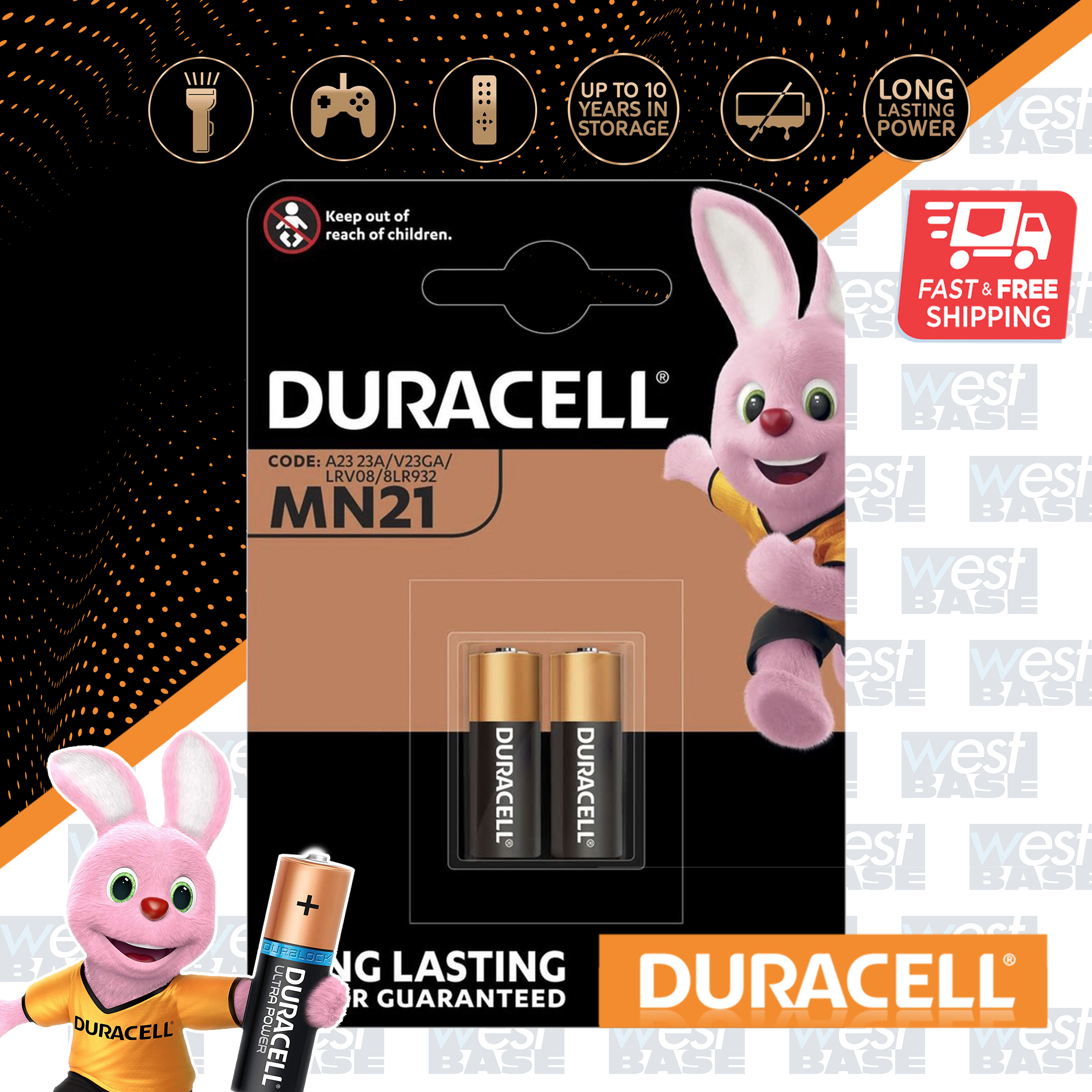 DURACELL SPECIALIST Batteries DURALOCK N MN21 MN27 PX28L DL1/3N LR44 ...