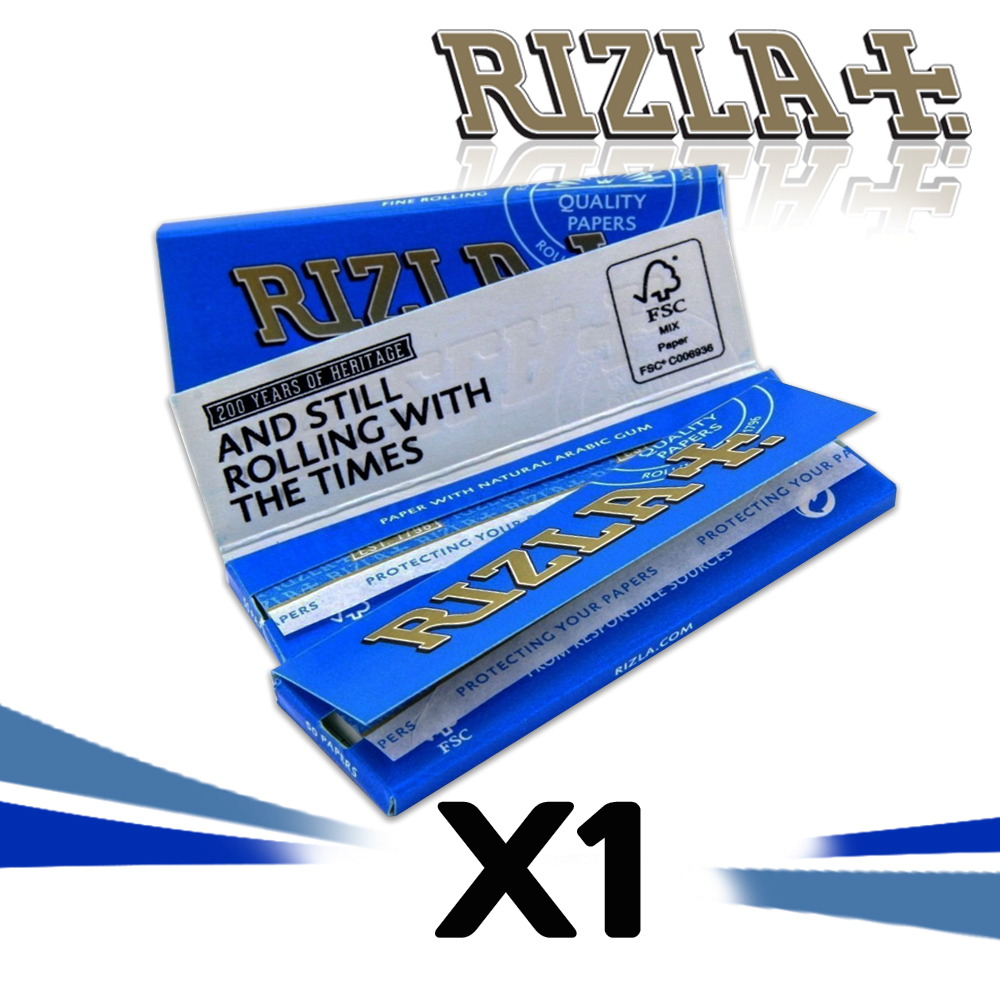 RIZLA BLUE SLIM Regular Genuine Cigarette Smoking Thin Rolling Papers ...