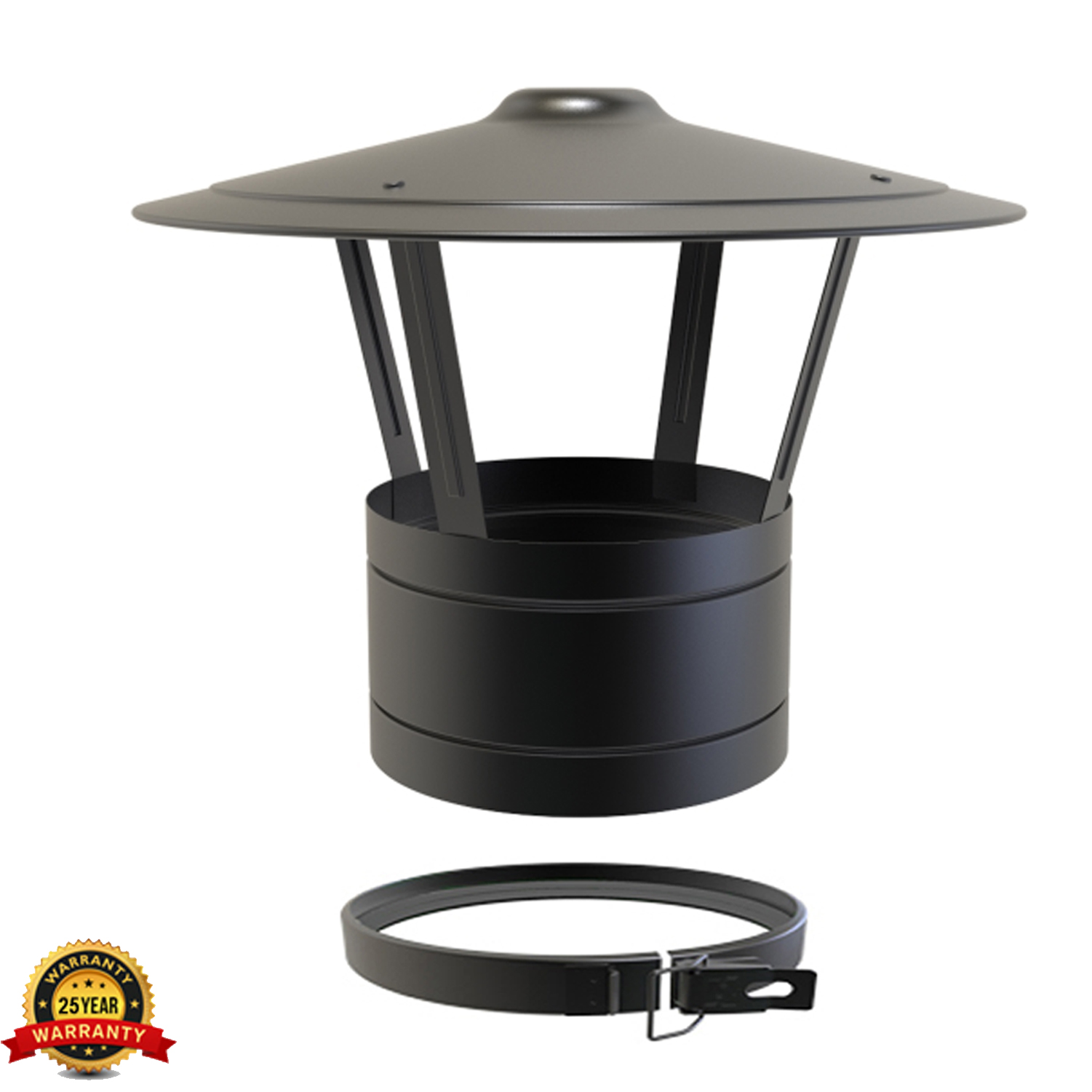 Twin Wall Insulated Flue Pipe Black 6 inch HETAS Cert Wood Burning ...