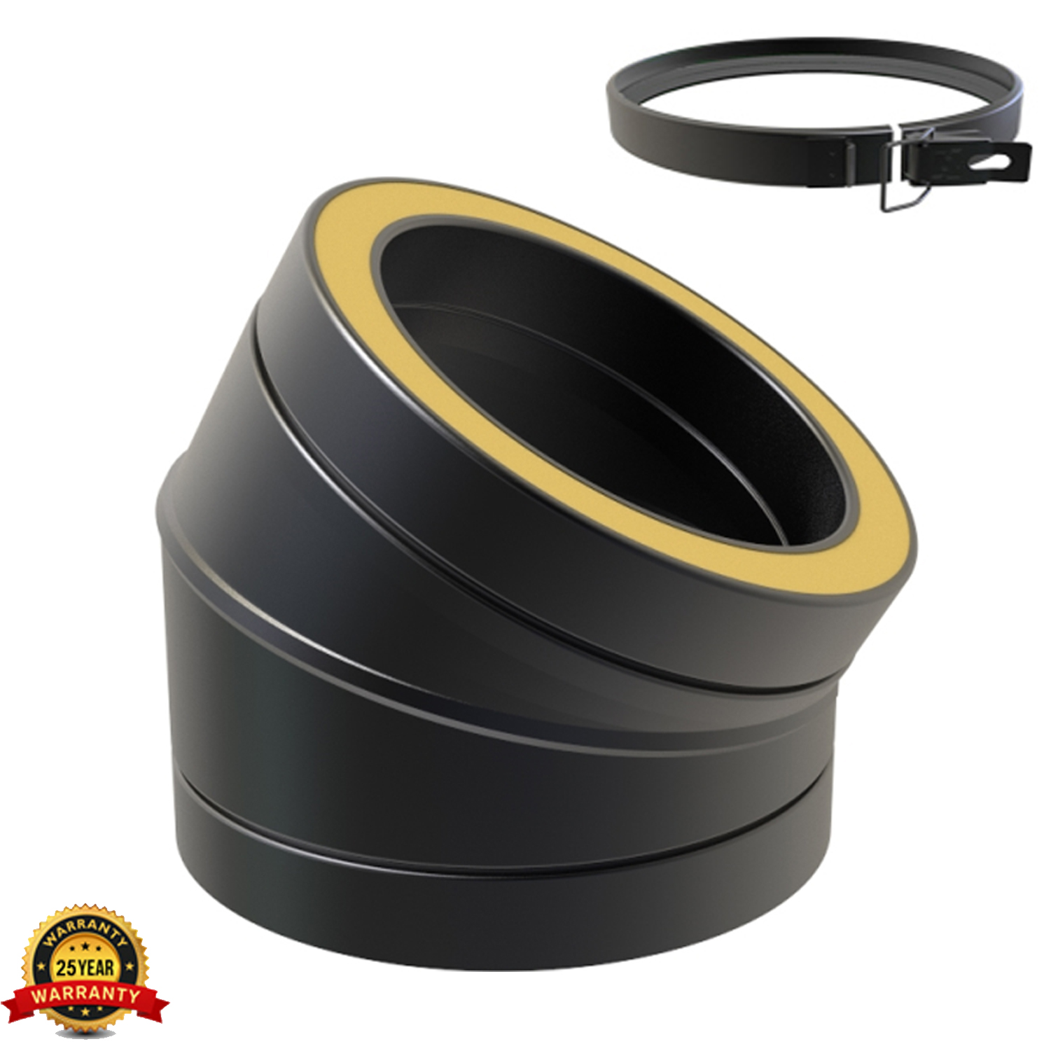 Twin Wall Insulated Flue Pipe Black 6 inch HETAS Cert Wood Burning ...