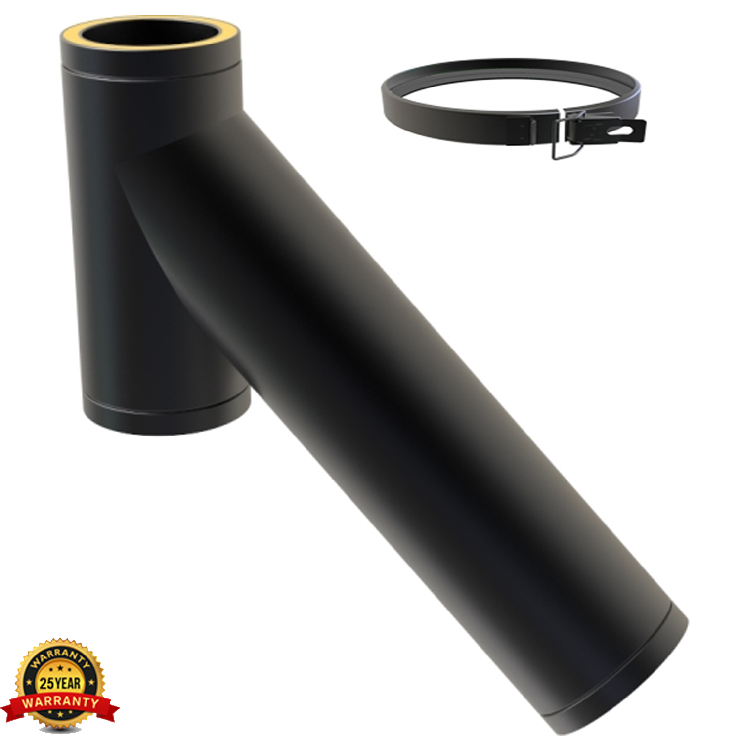 Twin Wall Insulated Flue Pipe Black 6 inch HETAS Cert Wood Burning ...