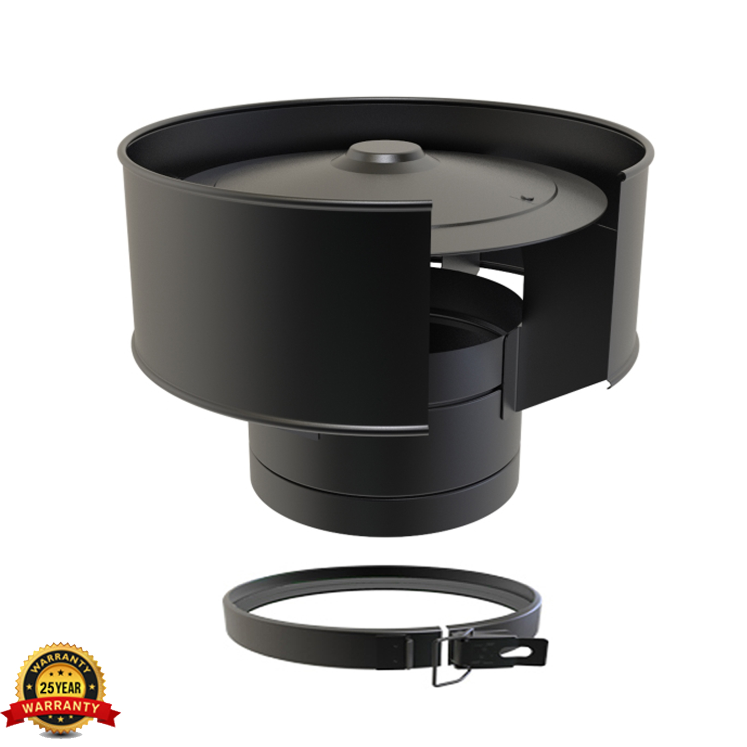 Twin Wall Insulated Flue Pipe Black 6 inch HETAS Cert Wood Burning ...