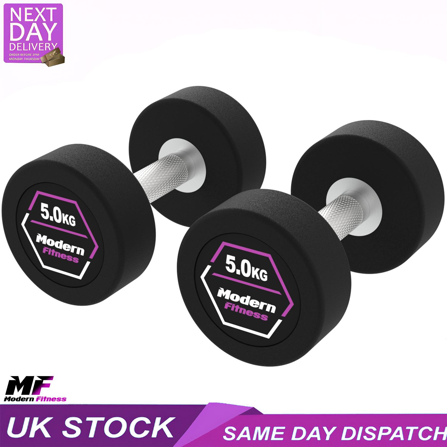 Rubber Dumbbells Pairs Choice of 5kg, 7.5kg, 10kg, 12kg, 15kg, 17.5kg, 20kg | eBay UK